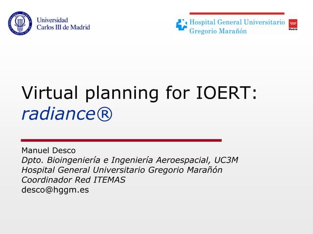 Desco, Manuel - Virtual planning for IOERT: radiance | PDF