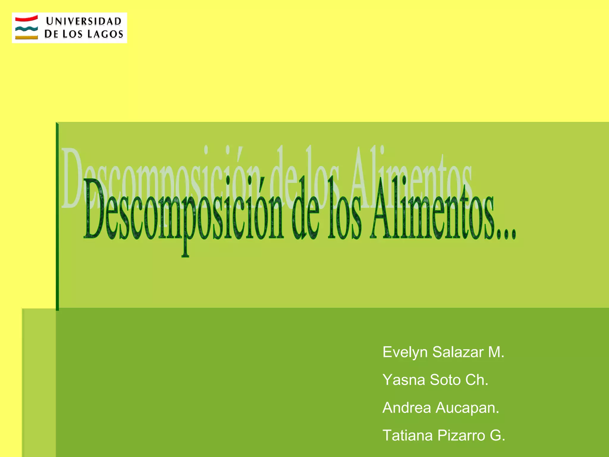 Descomposición de los alimentos... | PPT