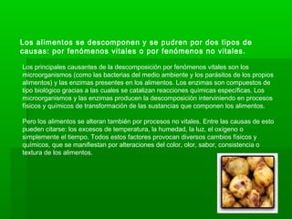 Descomposición de los alimentos... | PPT