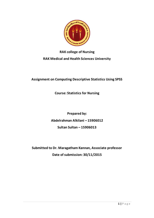 Descriptive Statistics - SPSS | DOCX | Science