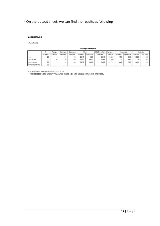 Descriptive Statistics - SPSS | DOCX | Science