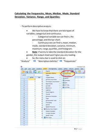 Descriptive Statistics - SPSS | DOCX