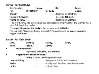 Describe a person | PPTX