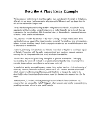 Describe A Place Essay Example.pdf