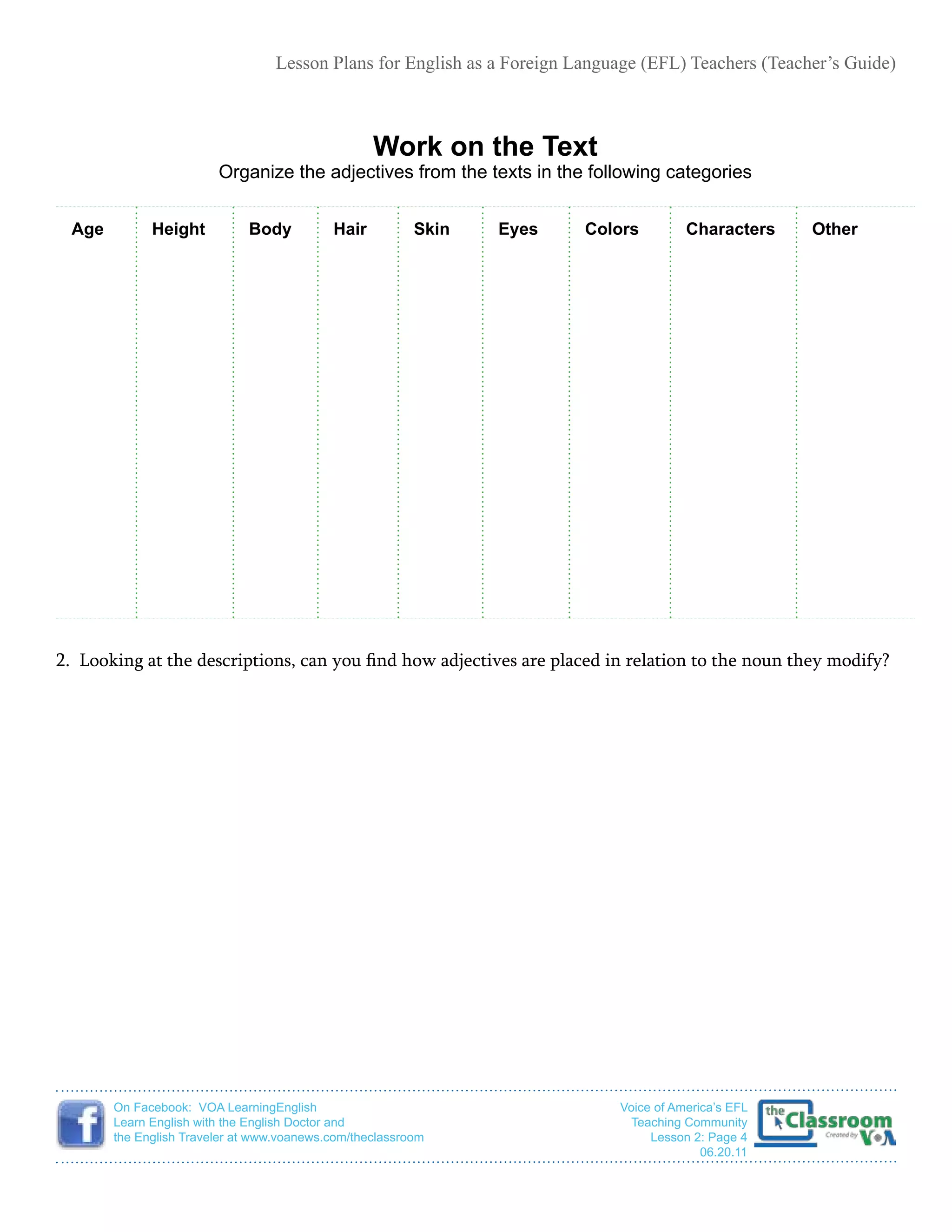 Describe characters | PDF | Education