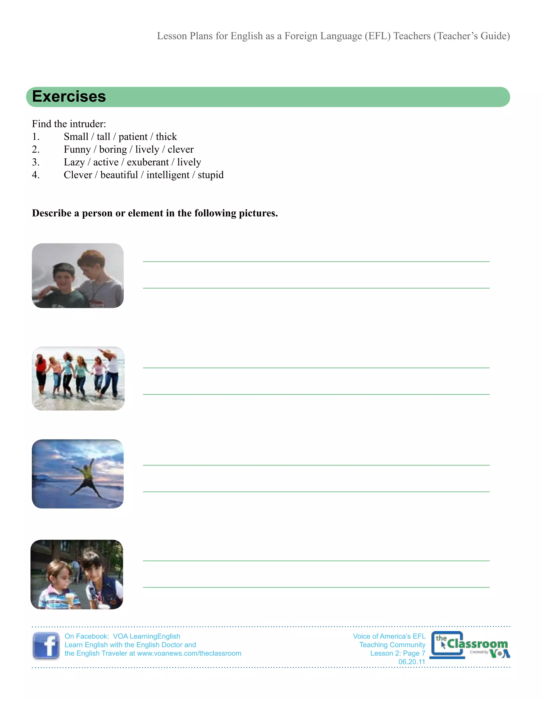 Describe characters | PDF | Education