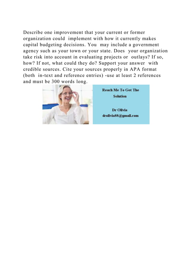 Describe one improvement that your current or former organization co | PDF