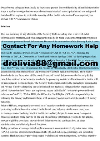 Describe one safeguard that should be in place to protect the confid.pdf