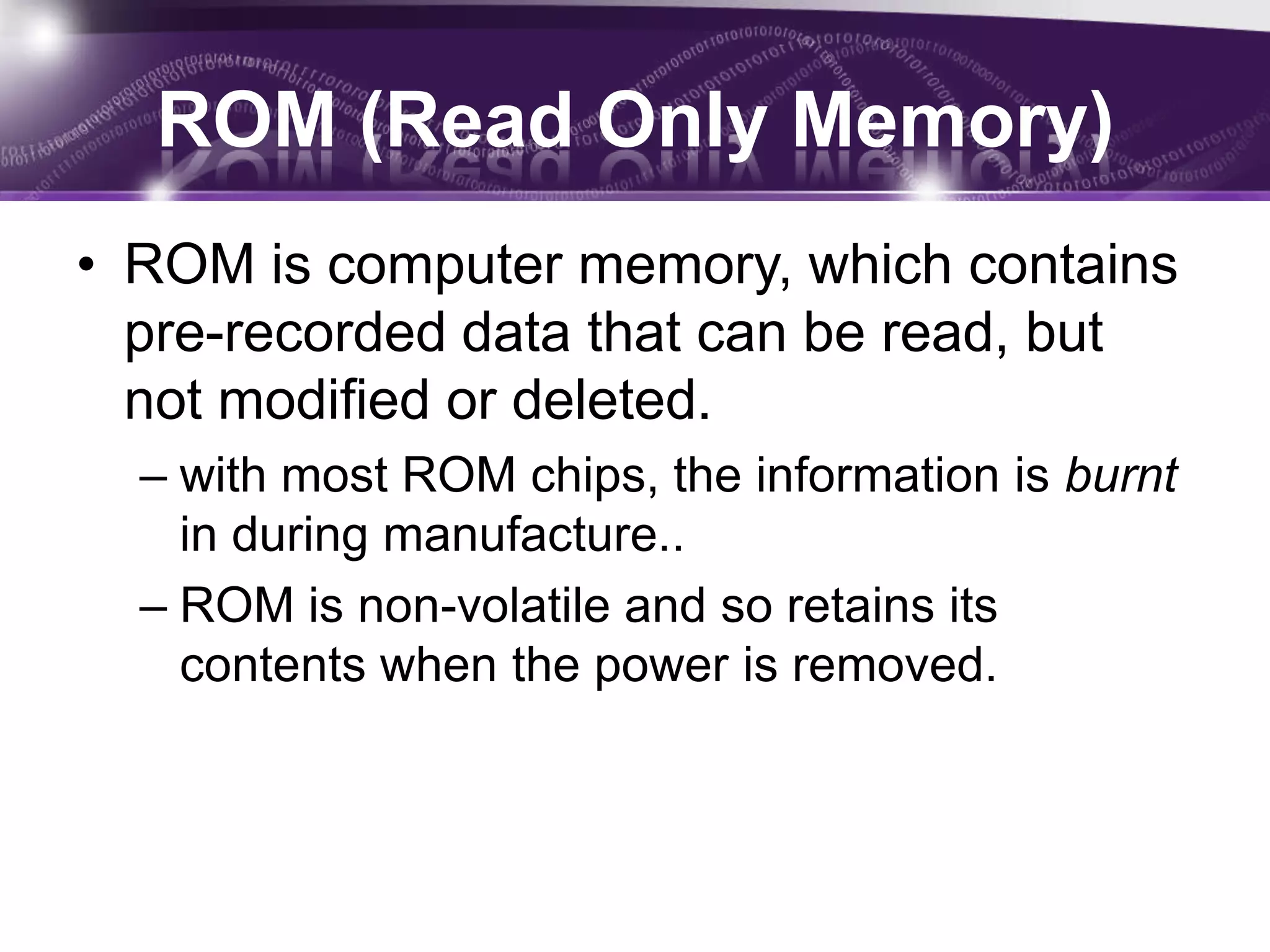 Describe primary and secondary memory inc | PPTX