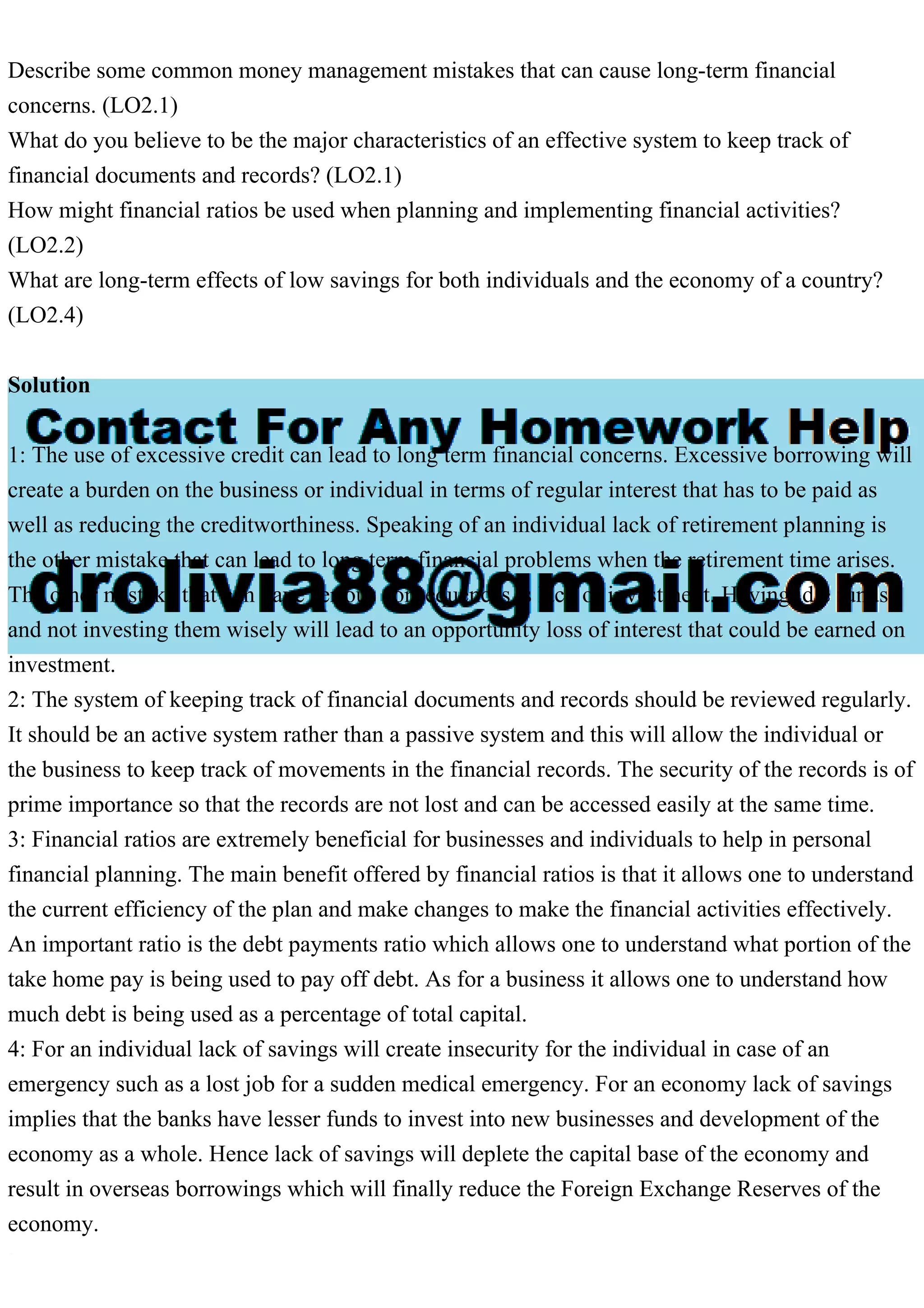 Describe some common money management mistakes that can cause long-t.pdf