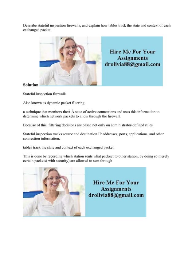 Describe Stateful Inspection Firewalls And Explain How Tables Track Tdocx