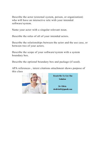 Describe the actor (external system, person, or organization) who wi | PDF