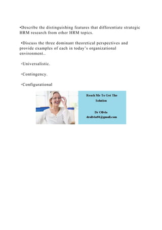 •Describe the distinguishing features that differentiate strategic H.docx