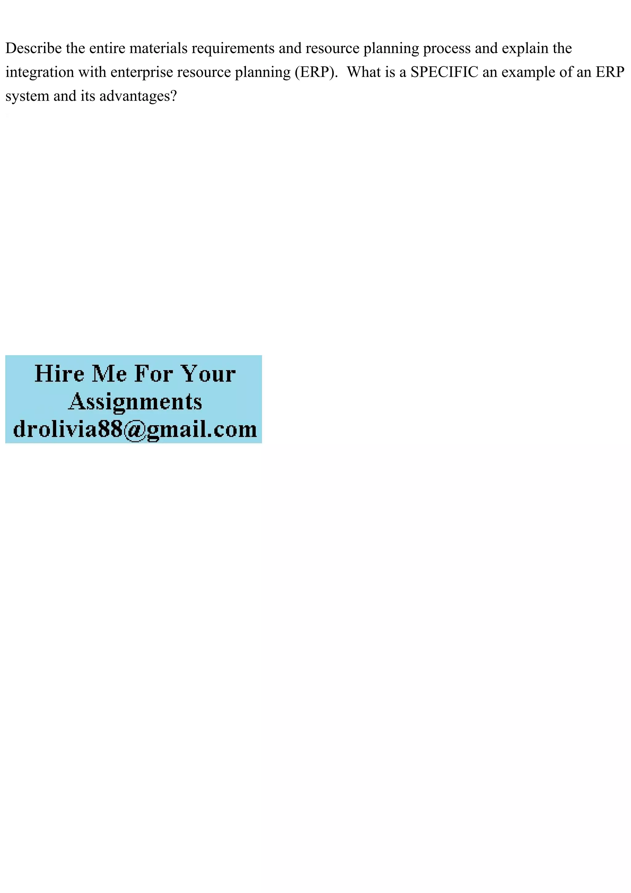 Describe the entire materials requirements and resource planning pro.pdf