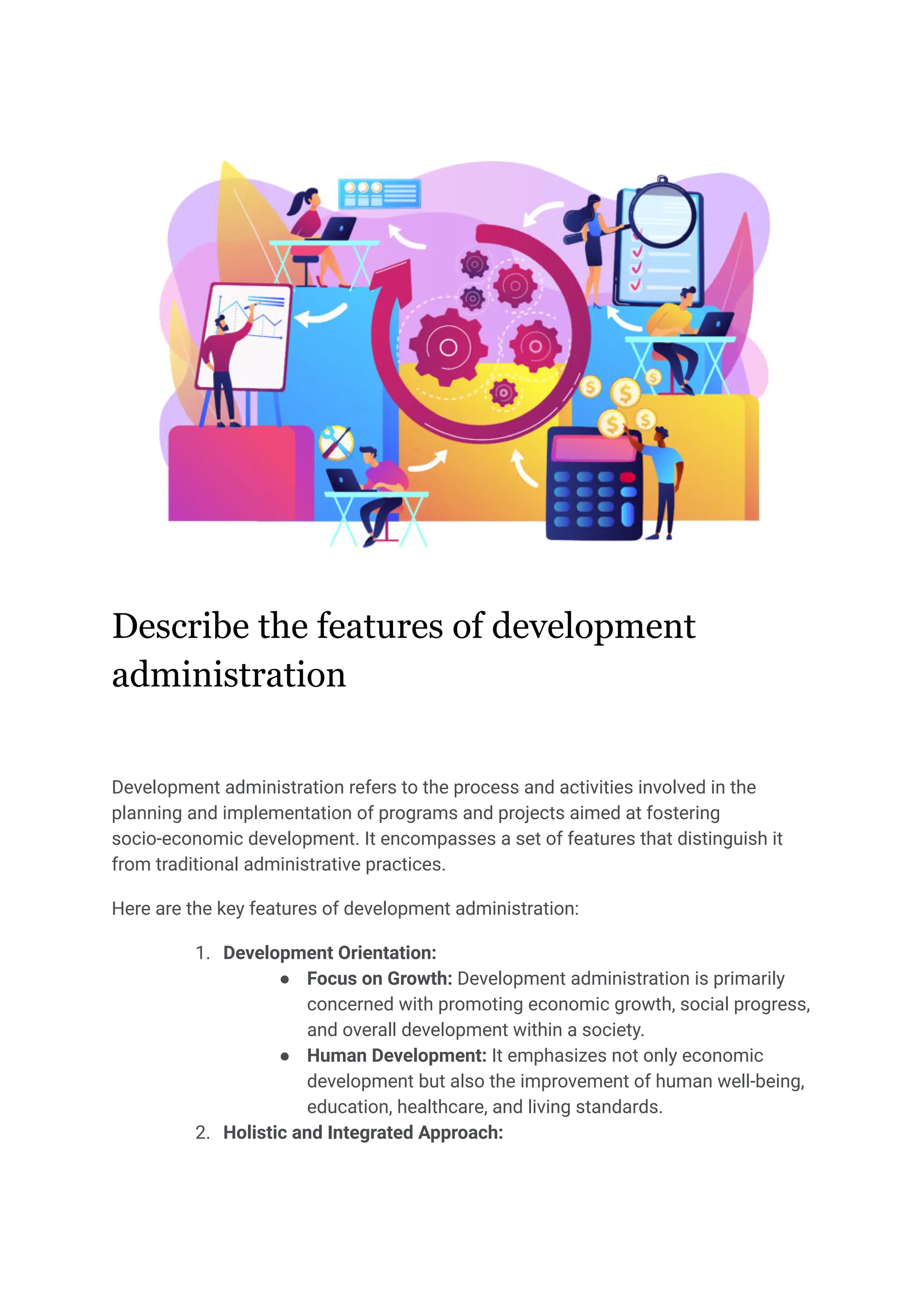 describe the features of development administration.pdf