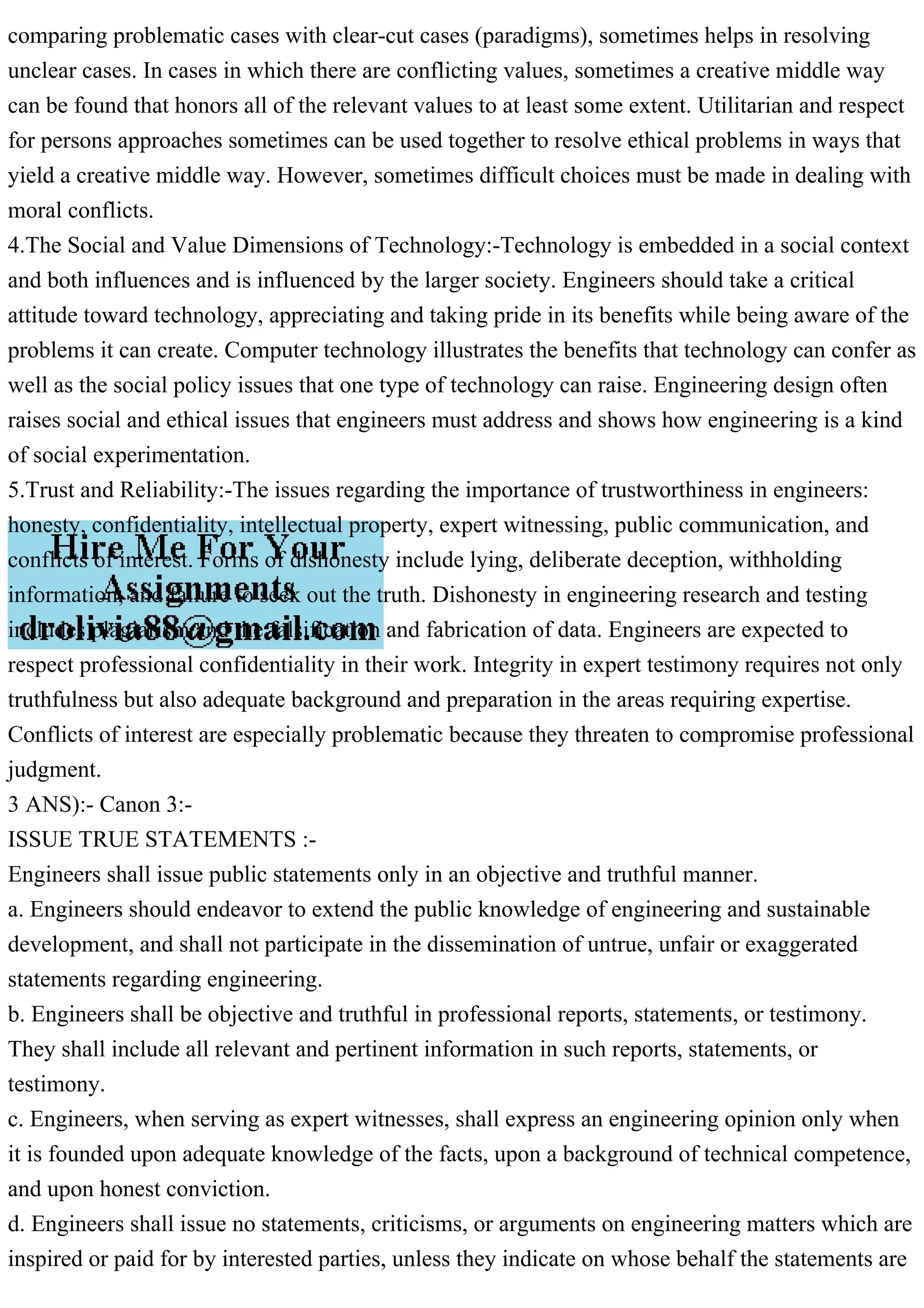 Describe the key thrust of the first canon of the Engineers Code of.pdf