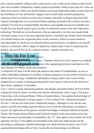 Describe the key thrust of the first canon of the Engineers Code of.pdf