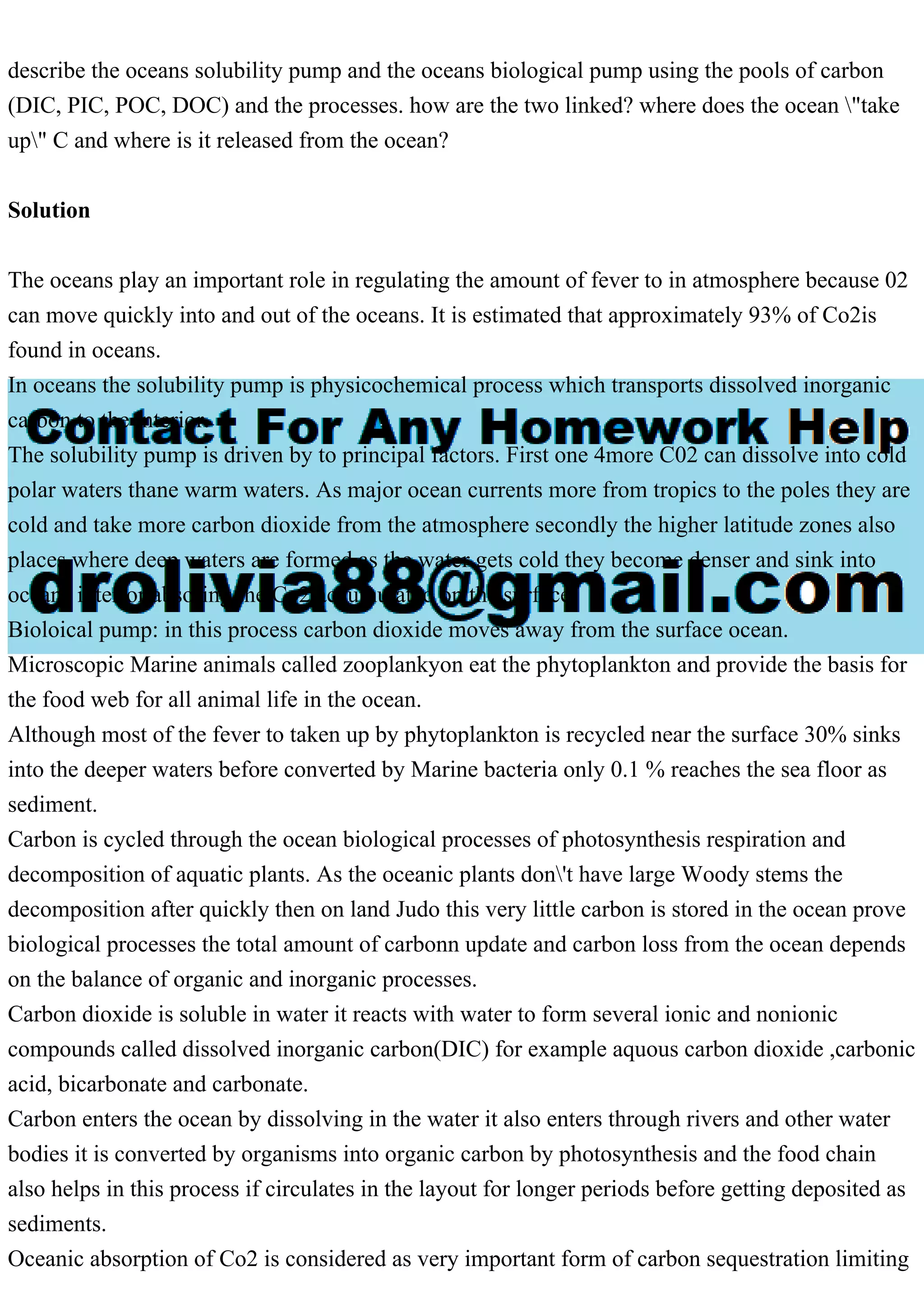 describe the oceans solubility pump and the oceans biological pump u.pdf