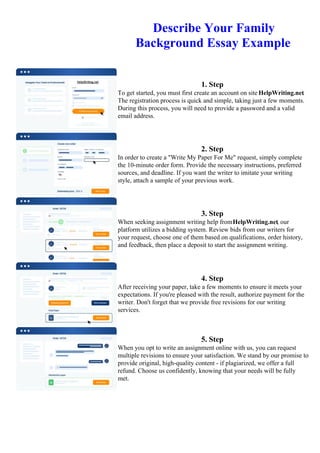 Describe Your Family Background Essay Example | PDF