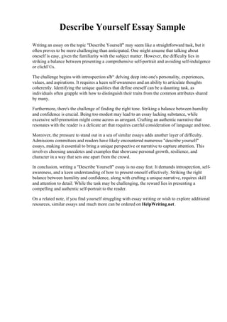 Describe Yourself Essay Sample.pdf