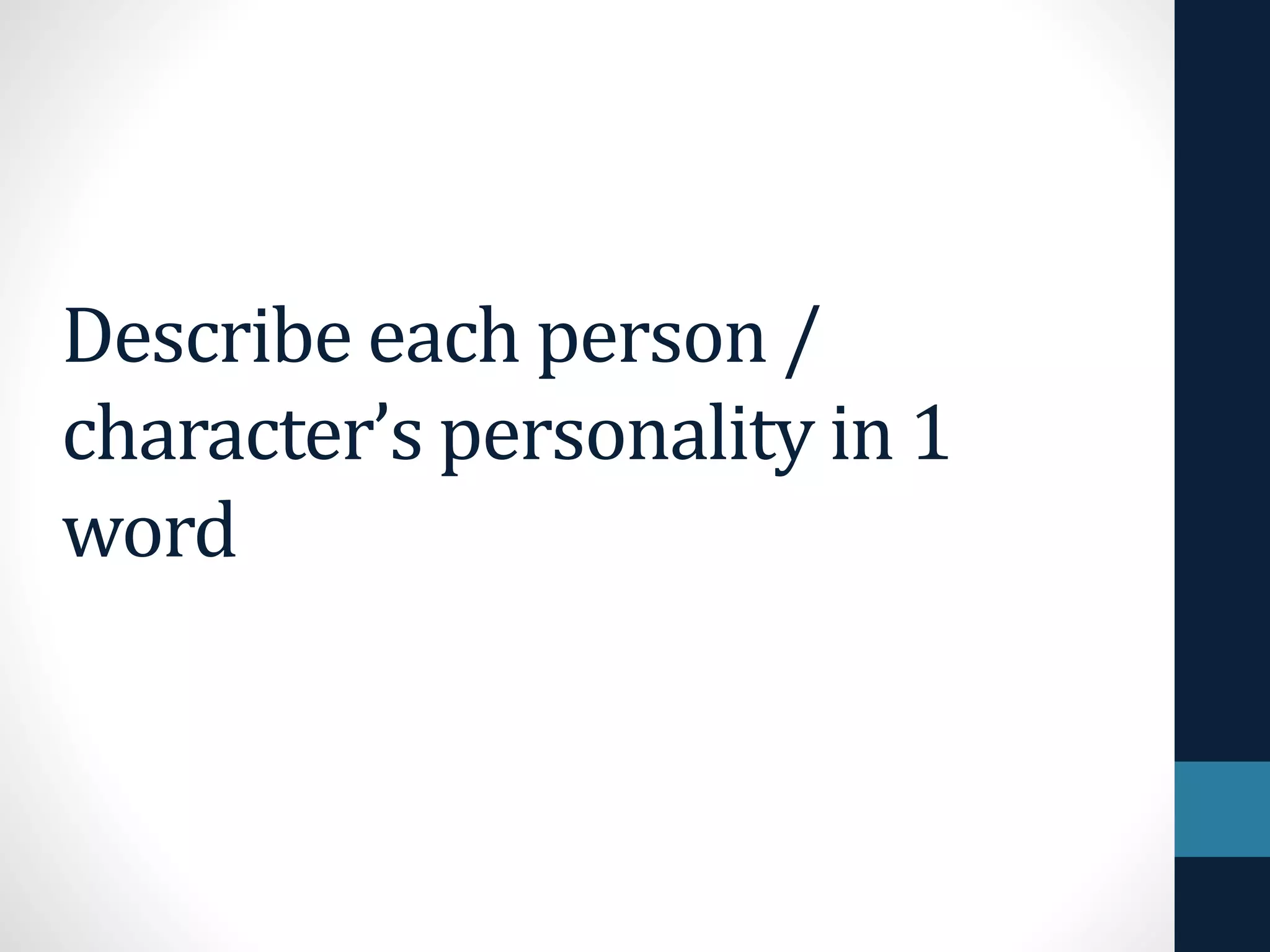 ESL: Describe Your Personality | PPTX