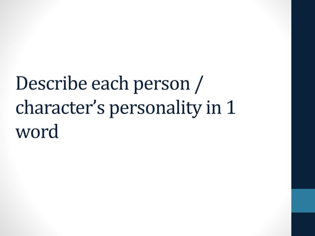 ESL: Describe Your Personality | PPTX