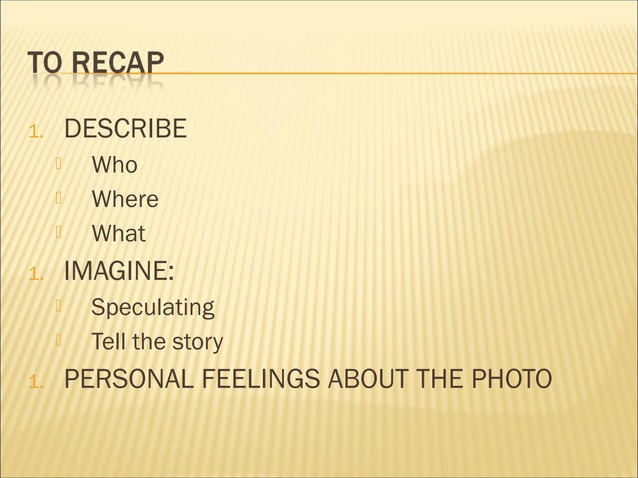 Describing a-photograph 3 steps | PPT