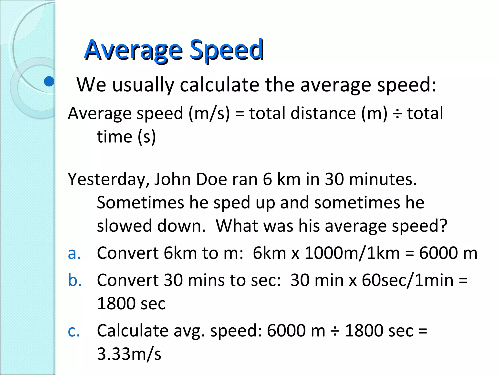 Describing motion | PPT | Physics | Science