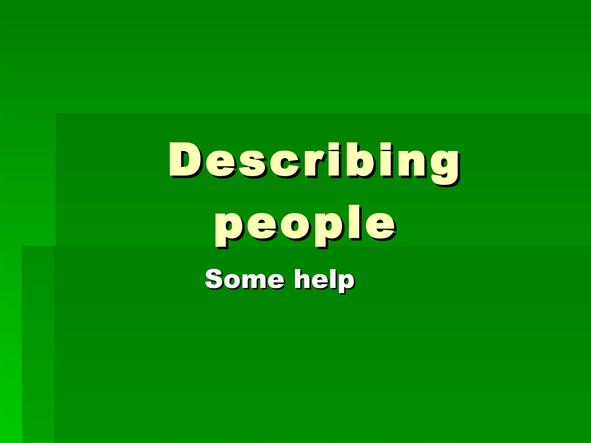 Describing people | PPT