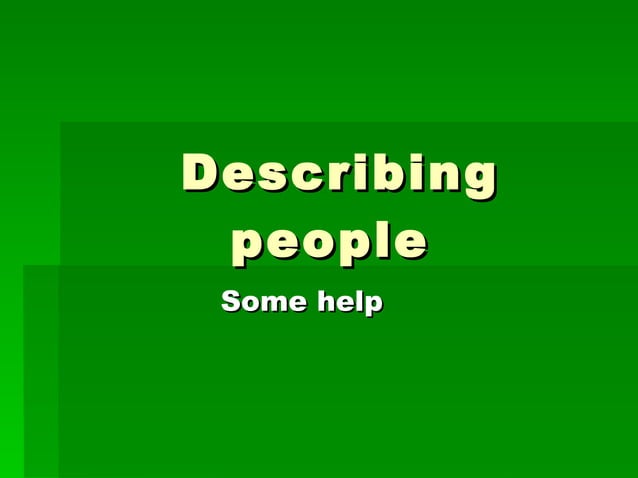 Describing people | PPT