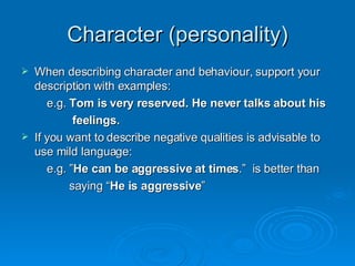 describing people | PPT