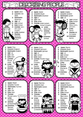 Worksheets - Describing people | PDF | Women\'s Outerwear | Women\'s ...