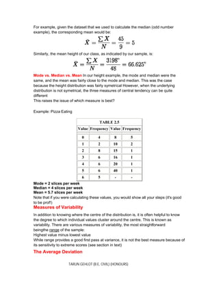 Describing and exploring data | PDF