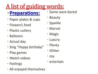 Describing an event | PPTX