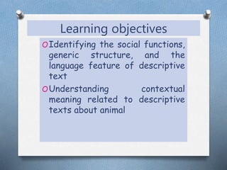 Describing Text for VII Graders : Animal | PPT | Reptiles | Pets