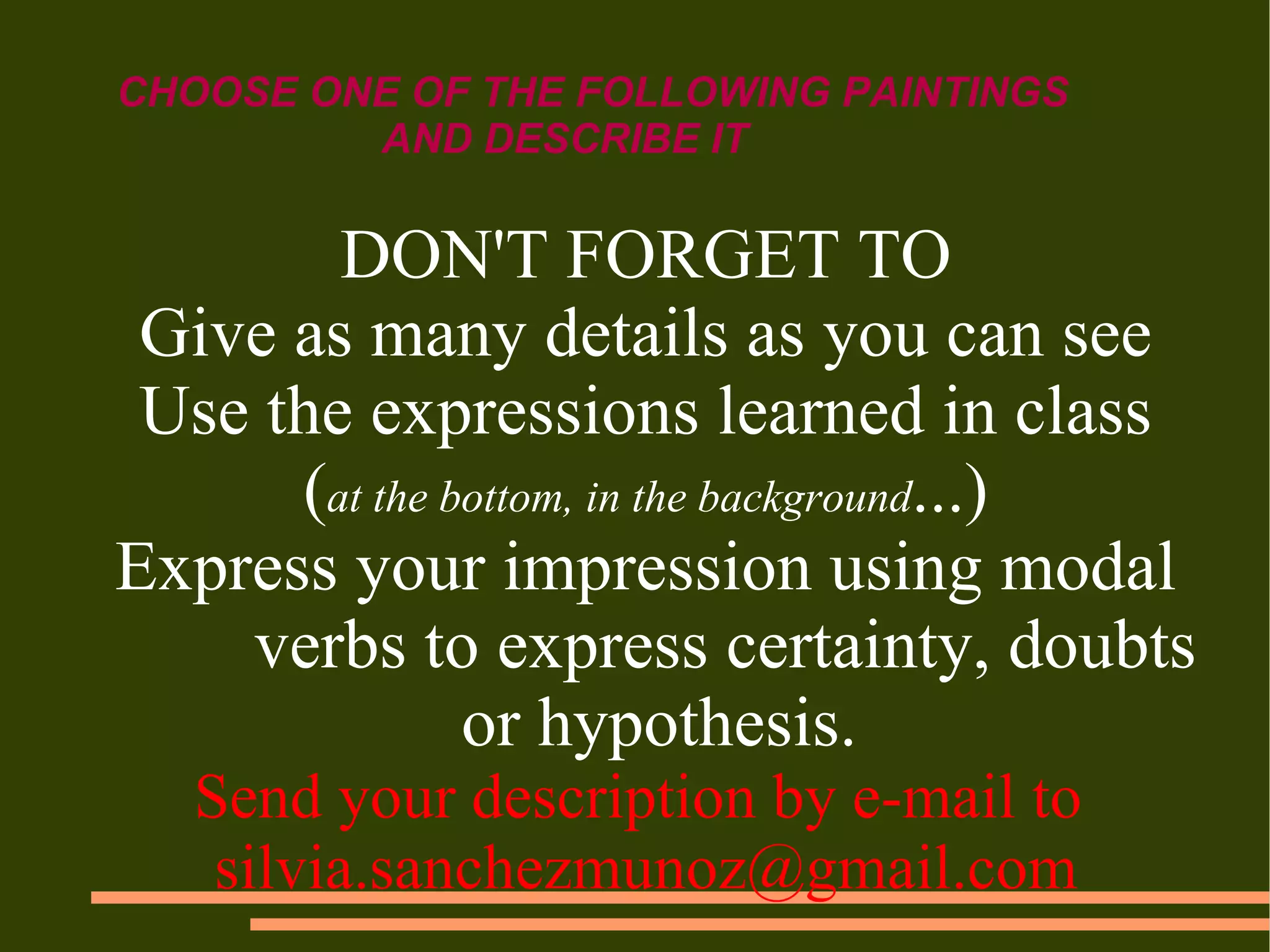 Describing a painting | PPT