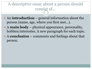 Describing a person | PPTX