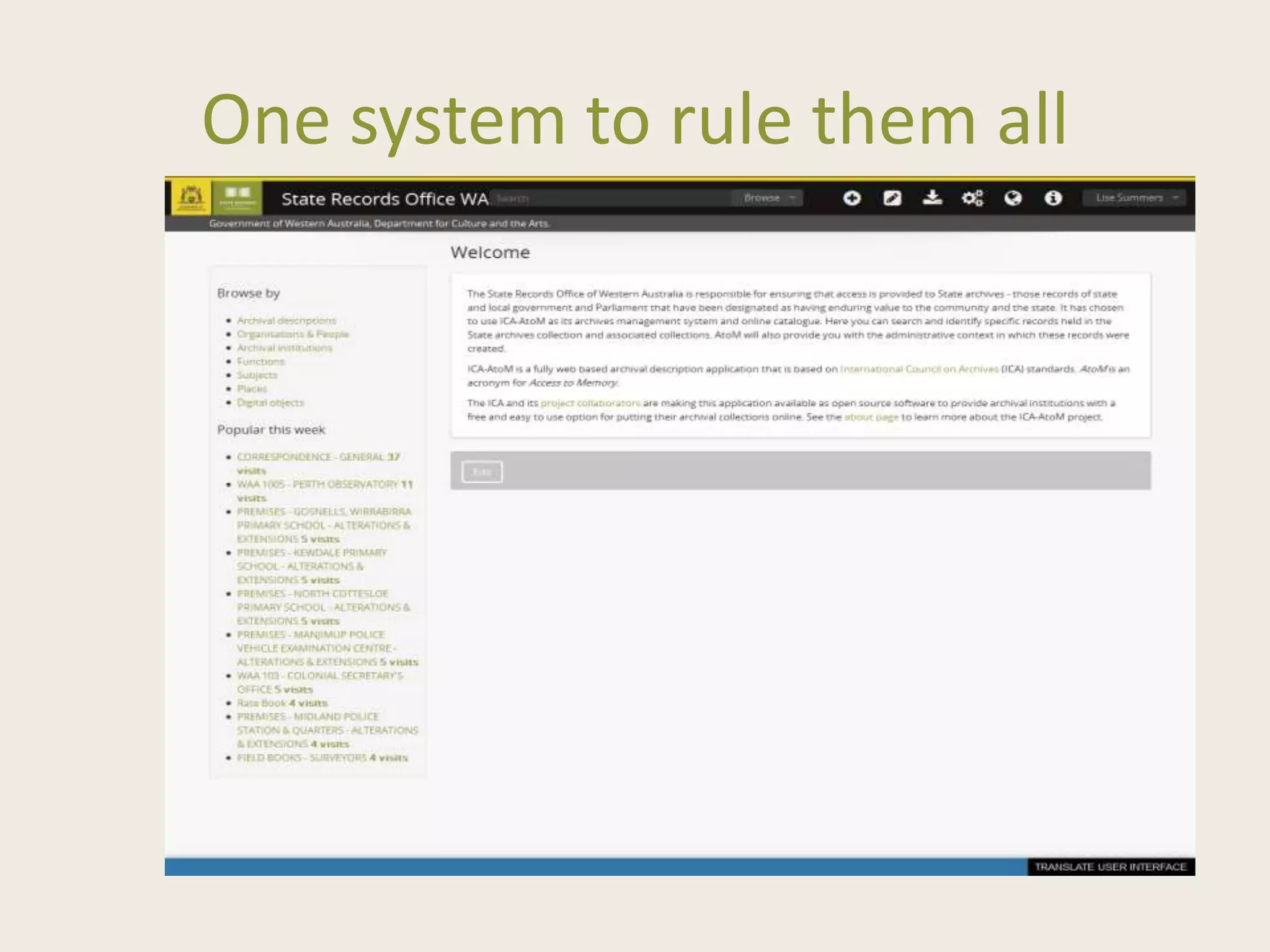 ‘Describing archives in context: open source and the SROWA | PPT