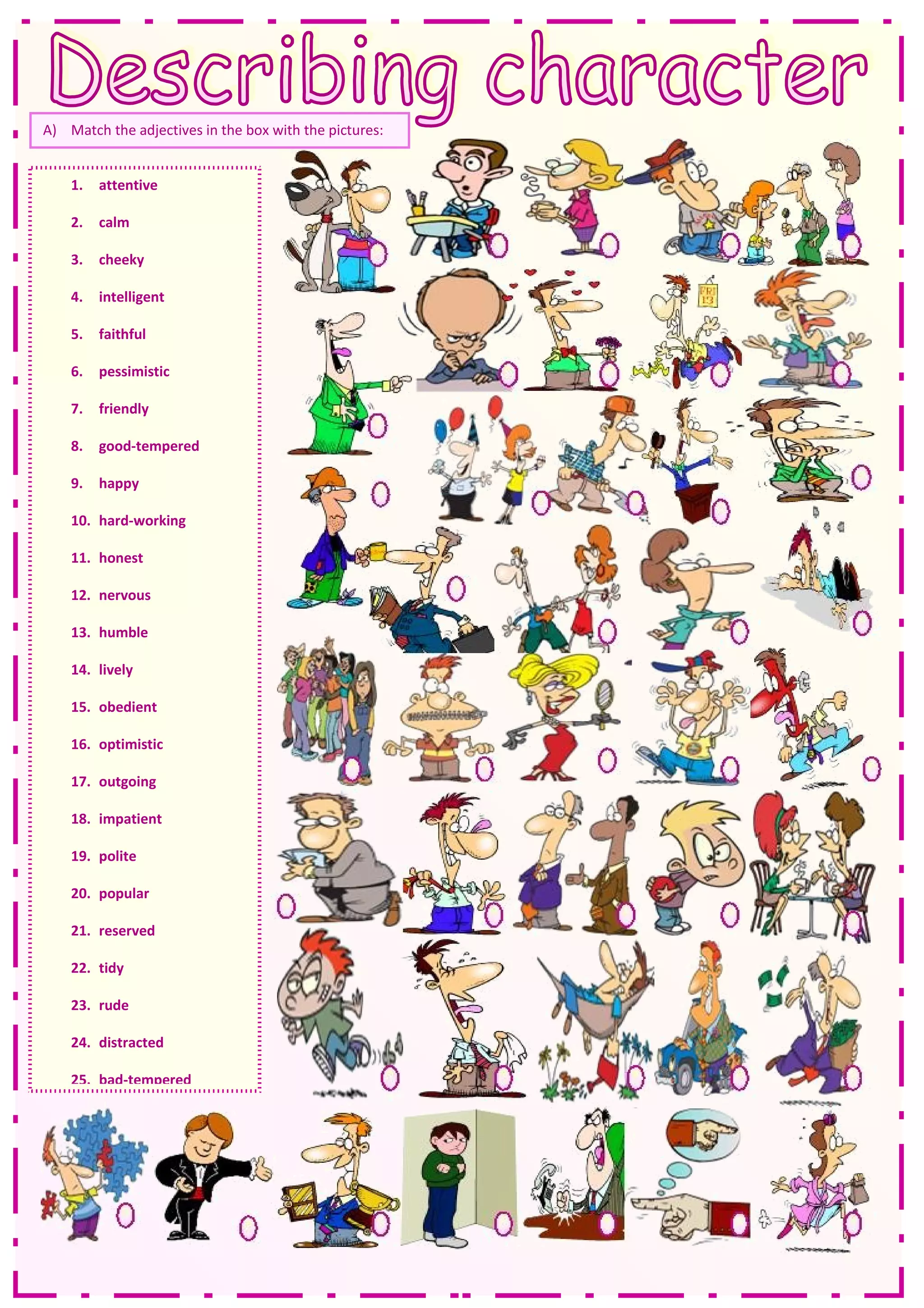 Describing Character (Exercises) | PDF