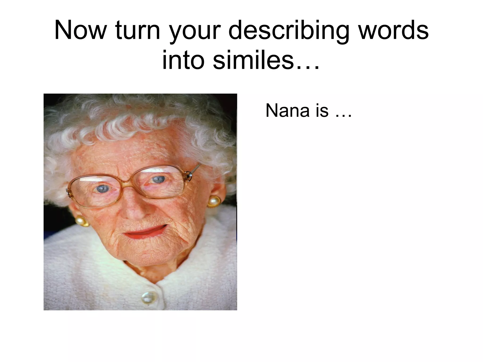 Describing characters using similes | PPT