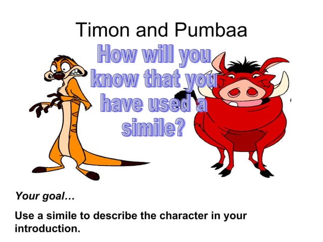 Describing characters using similes | PPT