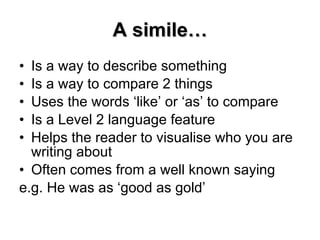Describing characters using similes | PPT