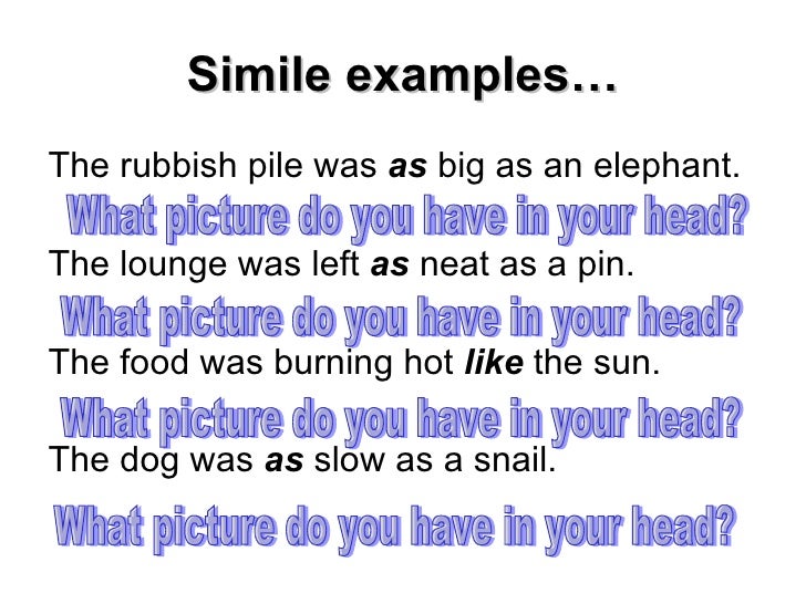 Describing characters using similes