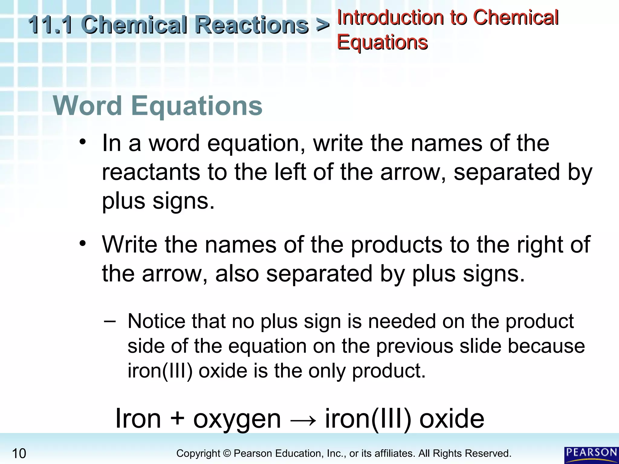 Describing chemical reactions | PPT