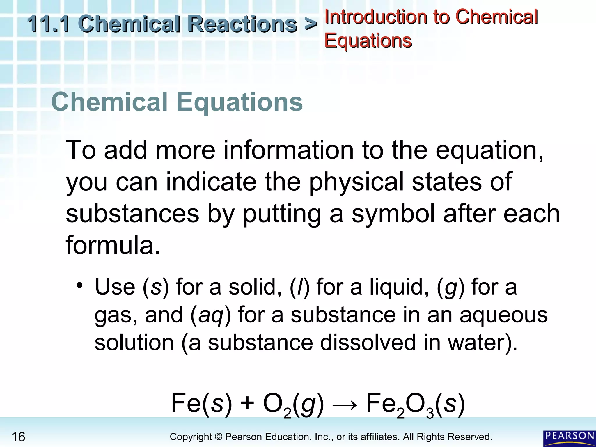 Describing chemical reactions | PPT