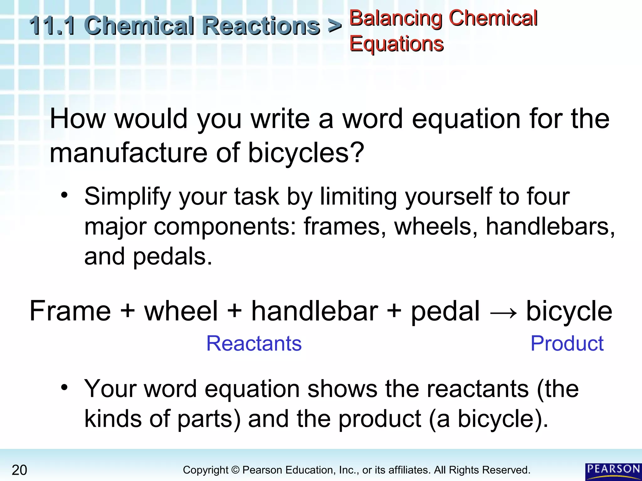 Describing chemical reactions | PPT