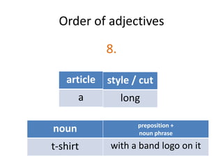 Describing Clothes / Order of Adjectives | PPTX