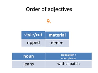 Describing Clothes / Order of Adjectives | PPTX
