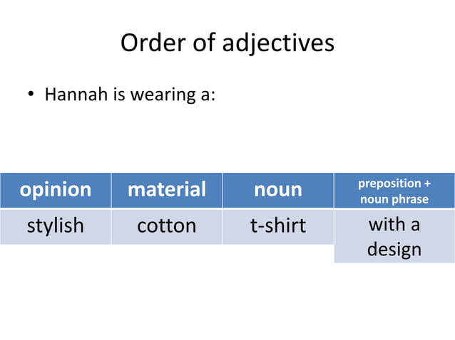 Describing Clothes / Order of Adjectives | PPTX