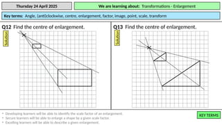 Describing Enlargements of different geometrical shapes | PPTX